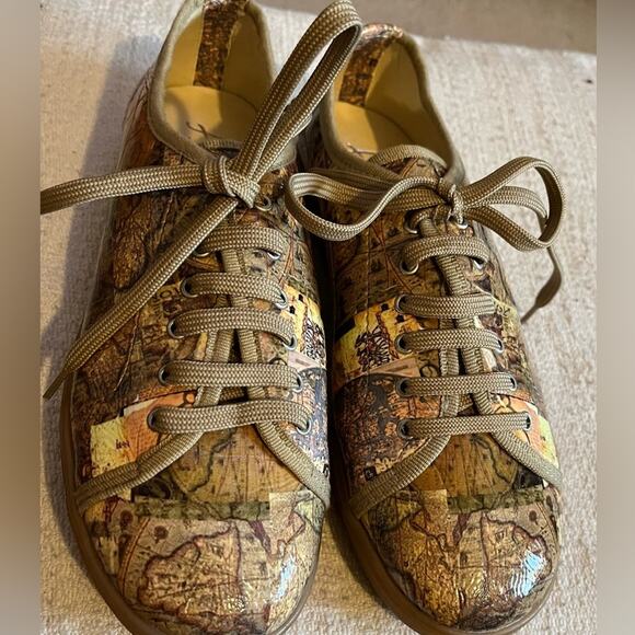 French Sole | Shoes | Fsnyfrench Sole World Map Leather Sneakers Eur ...